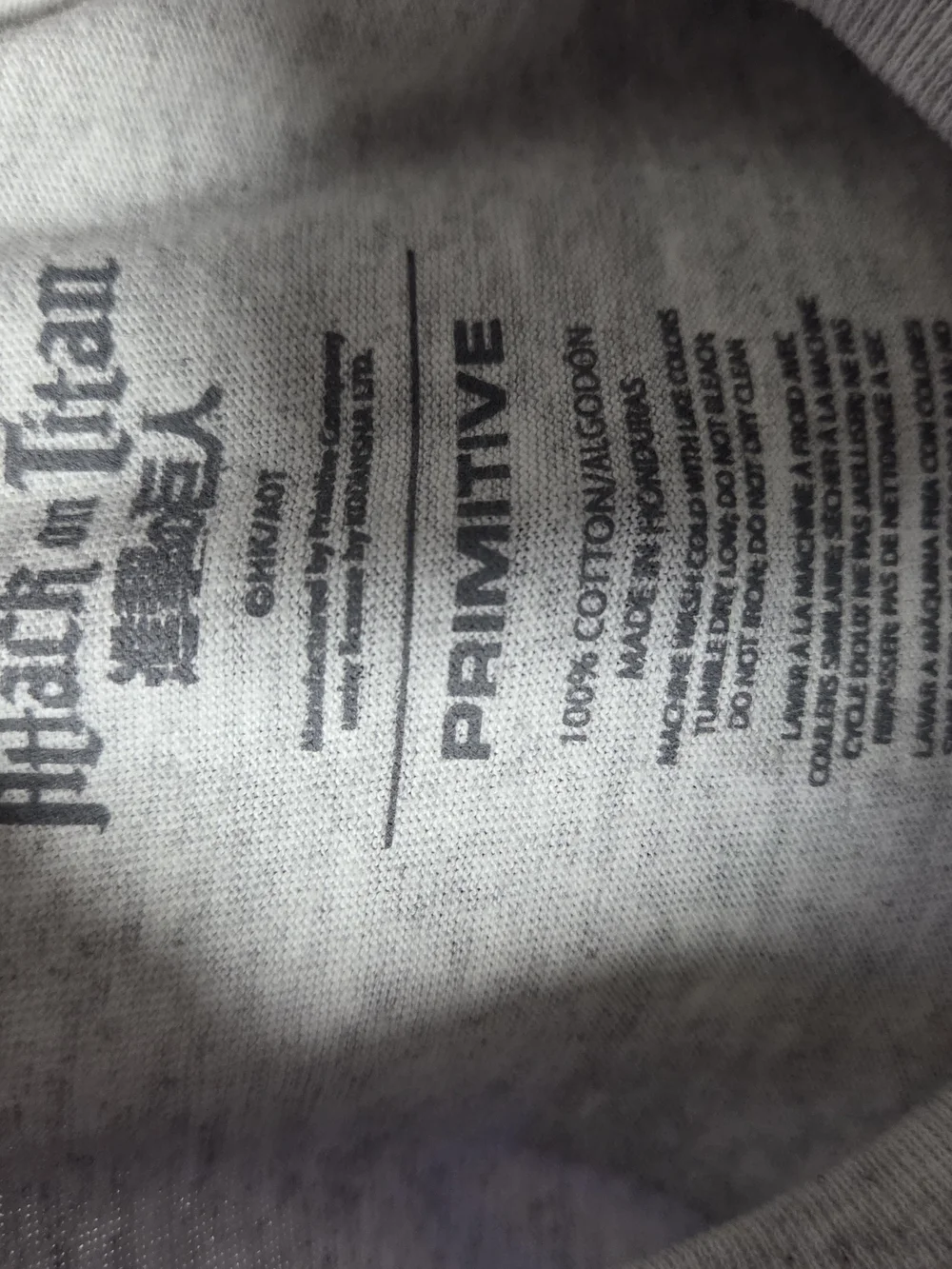 Primitive | Shirts & Tops | Attack On Titan Primitive Small Kids Gray ...